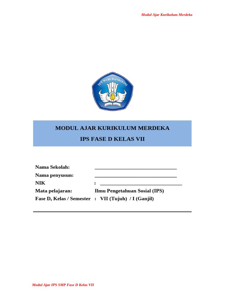 Contoh Modul Ajar IPS Bab I | PDF