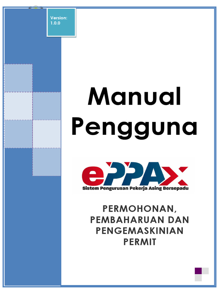 Manual Pengguna ePPAx Modul Permohonan Pembaharuan Pengemaskinian Permit | PDF