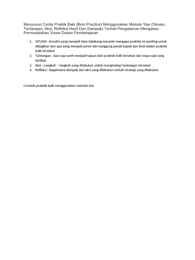 Menyusun Cerita Praktik Baik | PDF