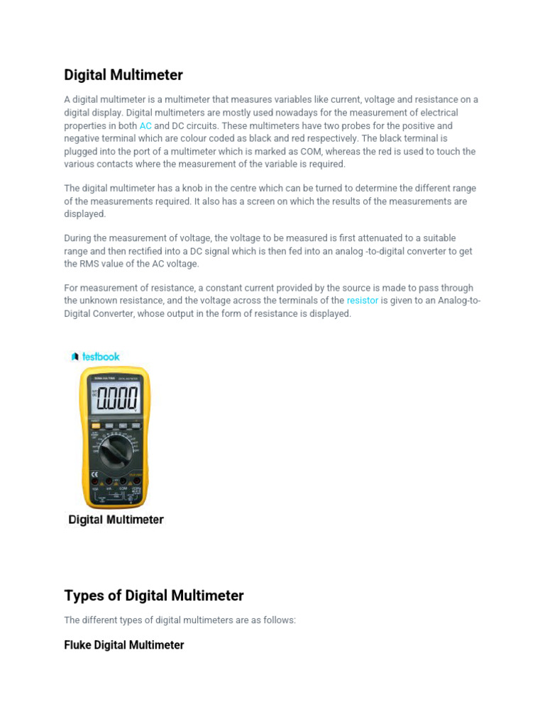 Digital Multimeter(DMM) EMI | PDF