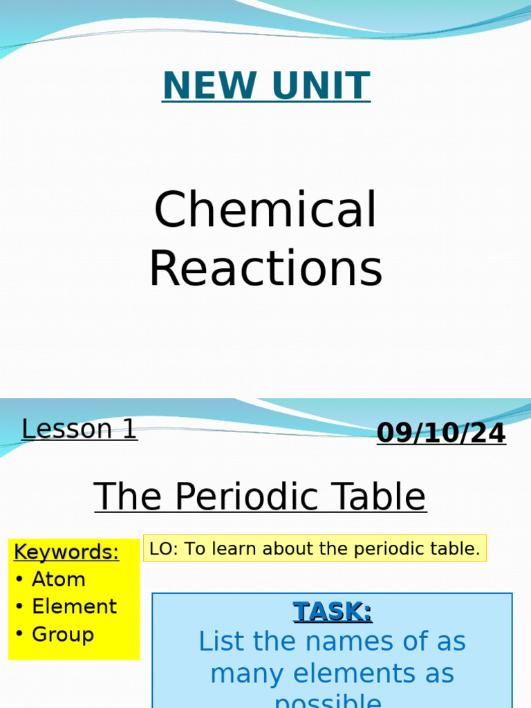 Lesson 1 the Periodic Table | PDF