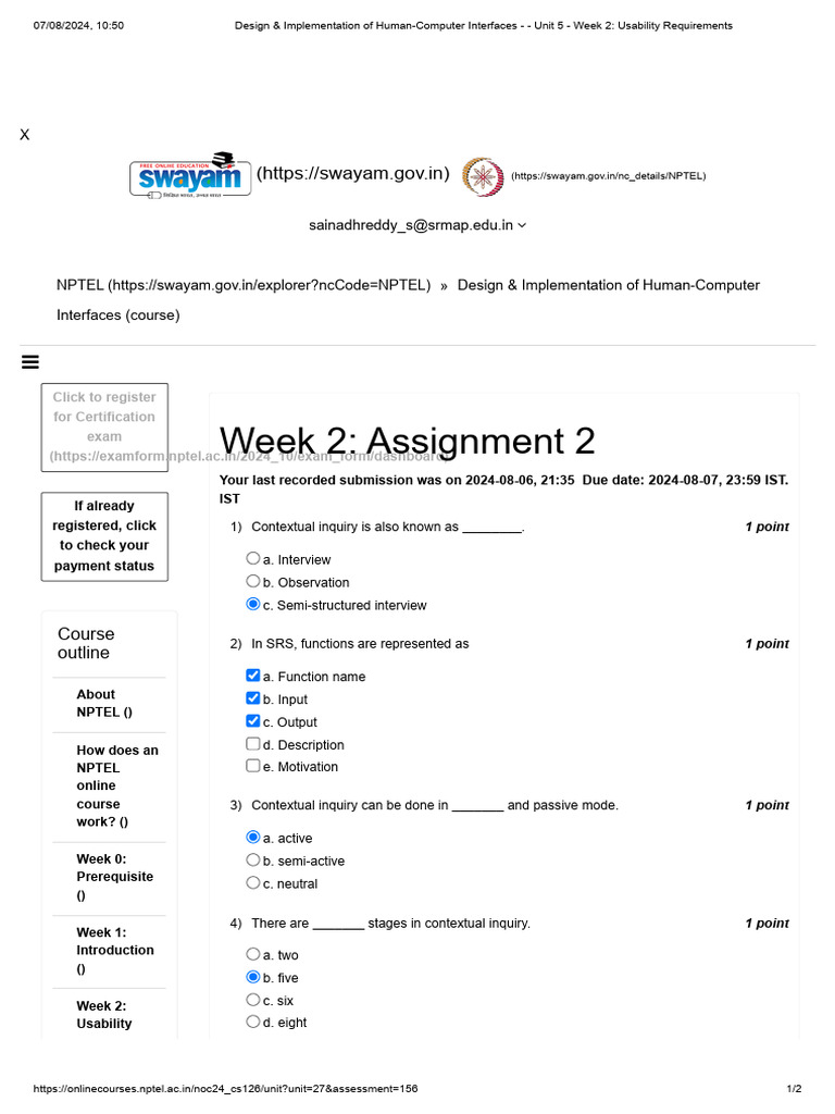 Design & Implementation of Human-Computer Interfaces - Unit 5 - Week 2 - Usability Requirements ...