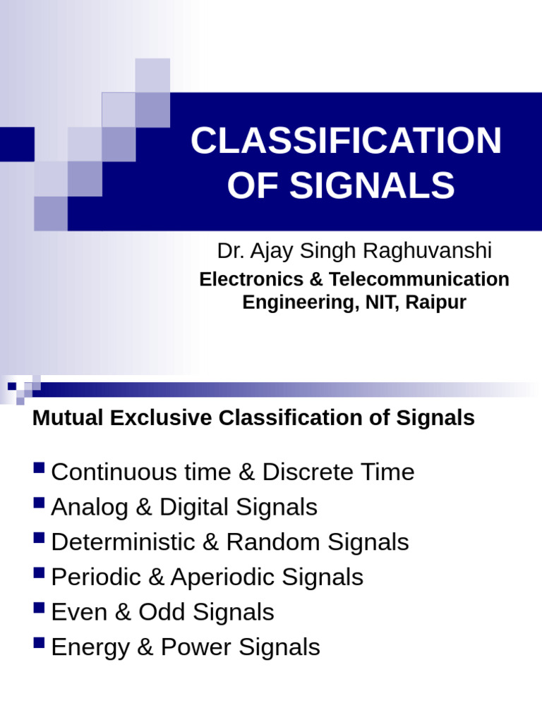 Signal System L02Classification | PDF