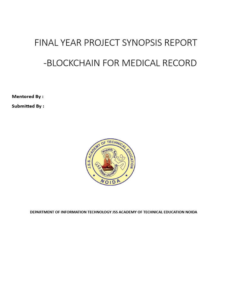Final Year Project Synopsis Repor1 | PDF