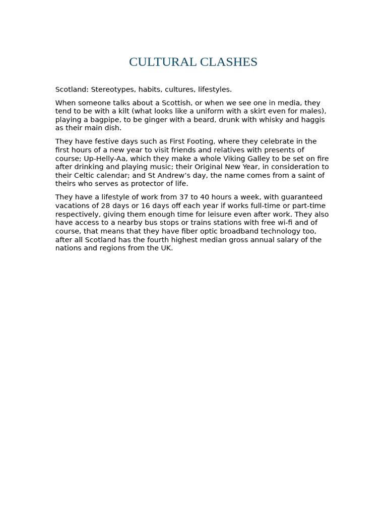 CULTURAL CLASHES | PDF