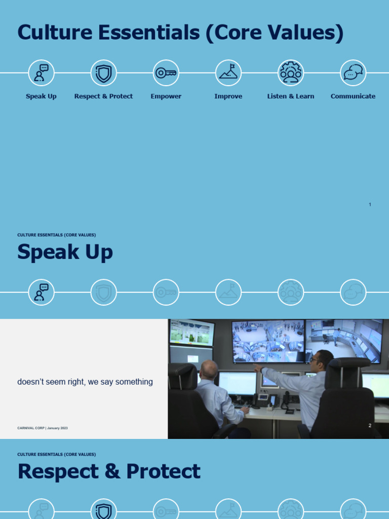 Carnival Corporation Culture Essentials-2023 | PDF