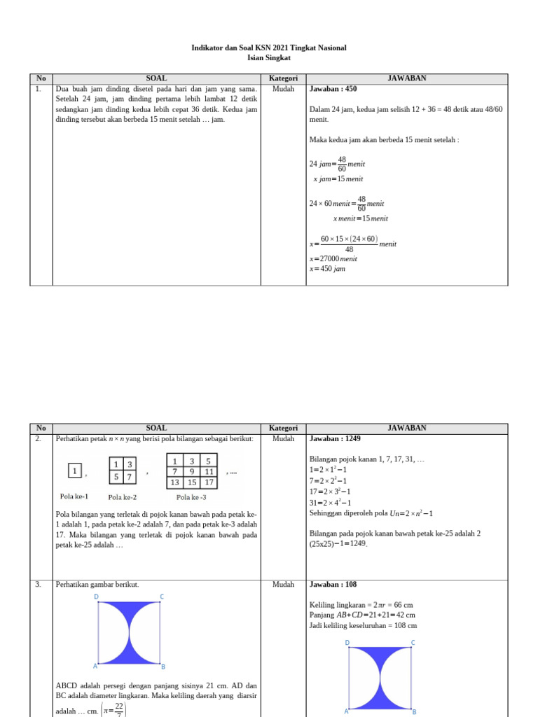 Soal Isian Singkat (26 Oktober 2021) - Input Ke Sistem | PDF