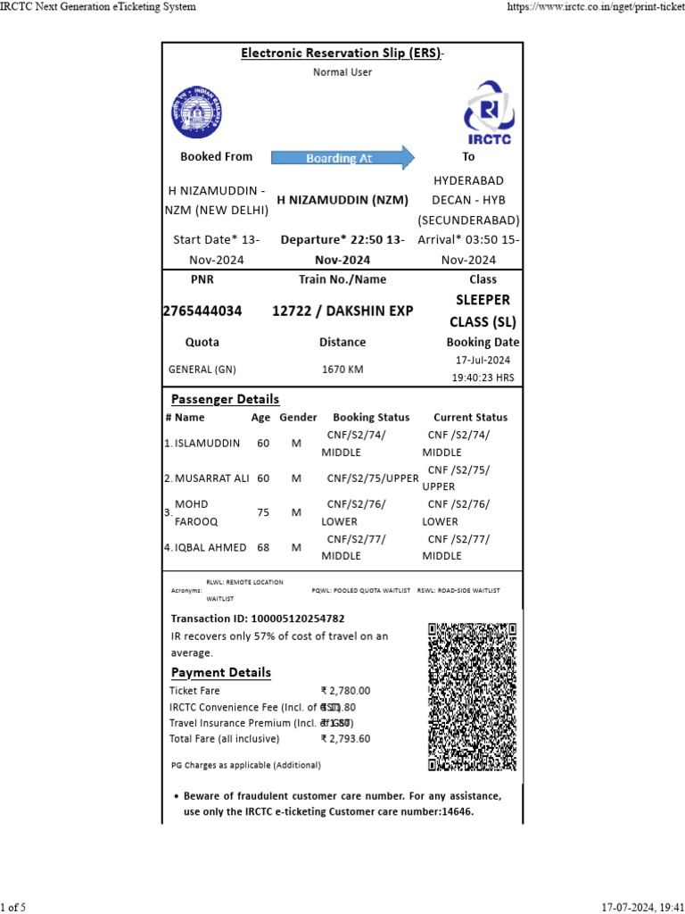 NZM To HYD 13th Nov 2024 | PDF