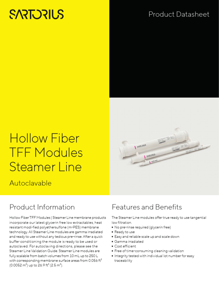 Hollow Fiber TFF Modules Steamer Line | PDF
