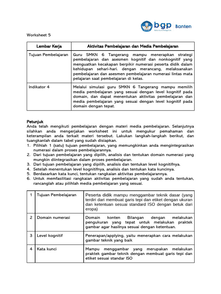 Worksheet-5-Aktivitas-dan-Media-Pembelajaran-Numerasi | PDF