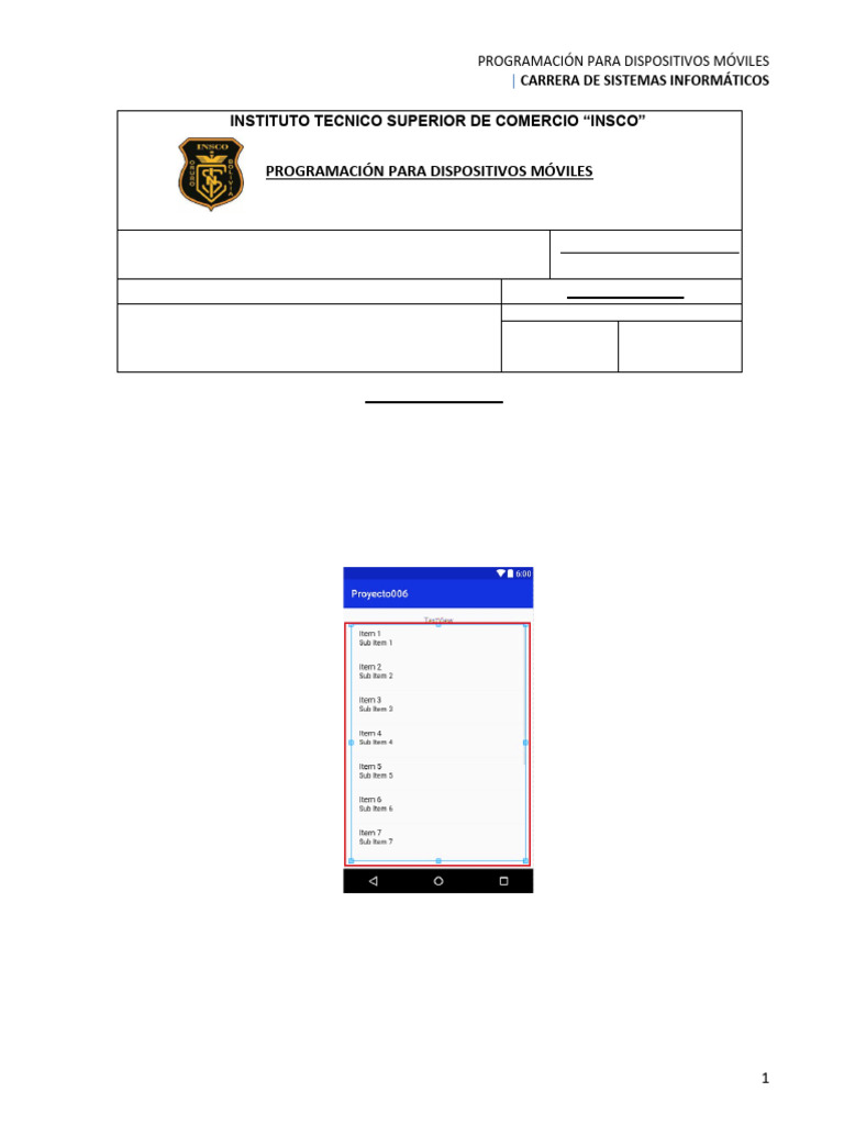 Control ListView en Android Studio | PDF | Software de la aplicacion | Arte