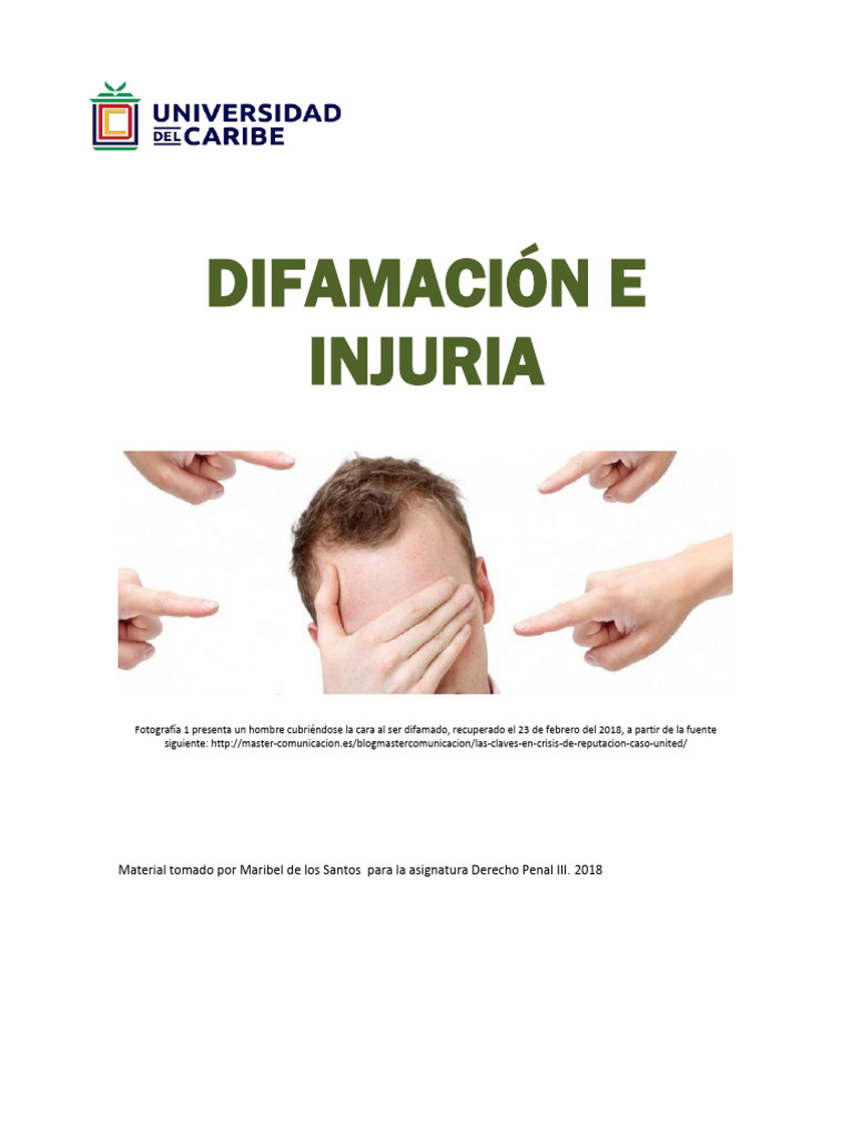 Unidad 5. Recurso 2. Lectura. Difamación e Injuria. 2018 | PDF | Perjurio | Derecho penal