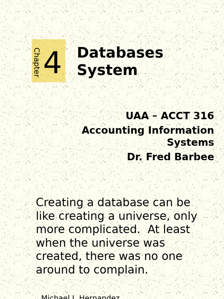 Chapter 4 - Databases System | PDF
