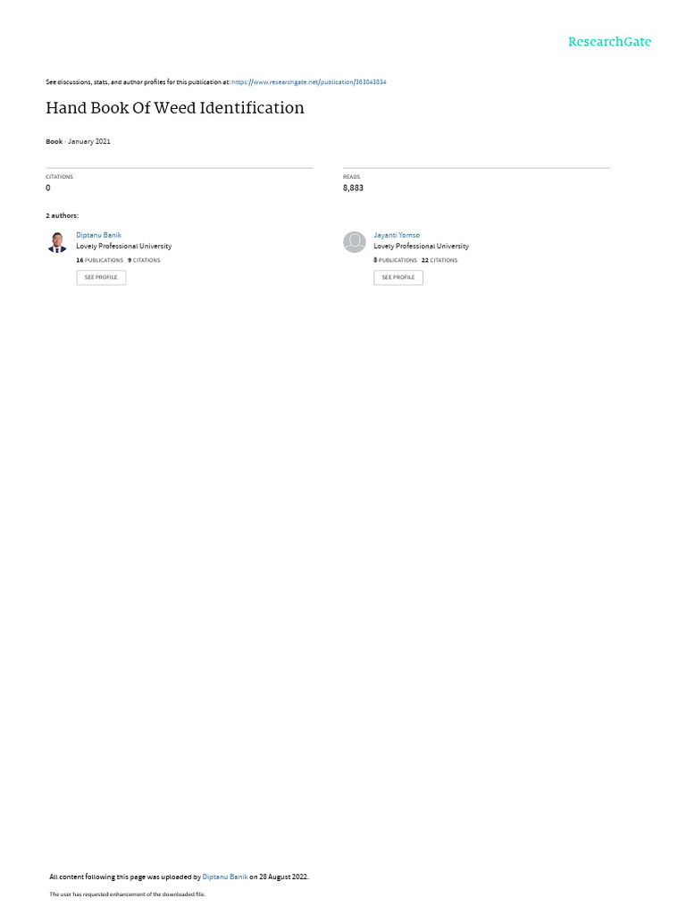 Handbook of Weed Identification | PDF