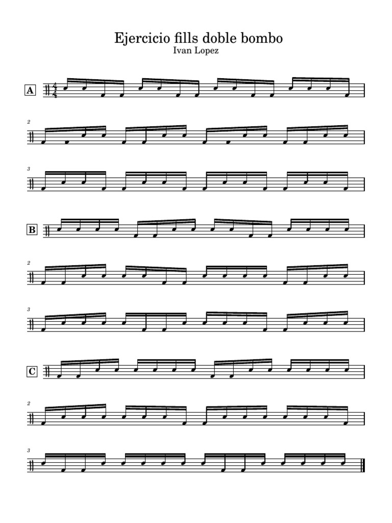 Ejercicio dobles bombo | PDF
