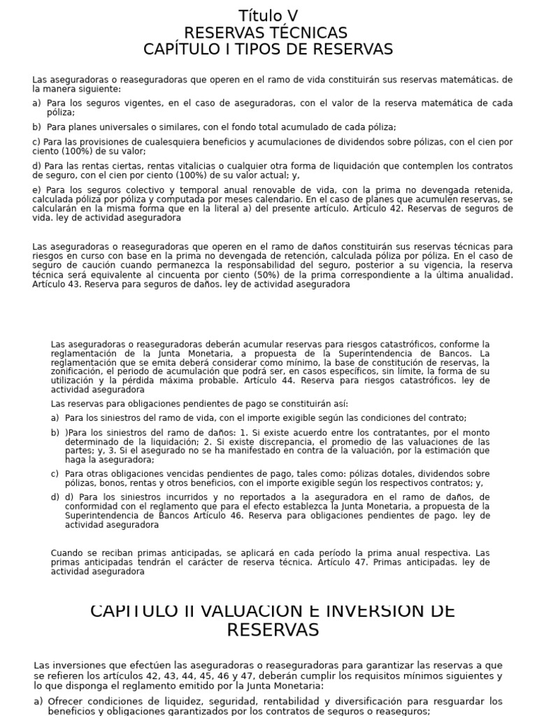 Titulo 5 y 6 | PDF | Seguro | Reaseguro