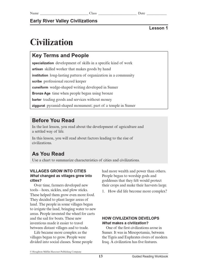 M2 L1 Guided Reading and Writing - Module 2 - Early River Valley ...
