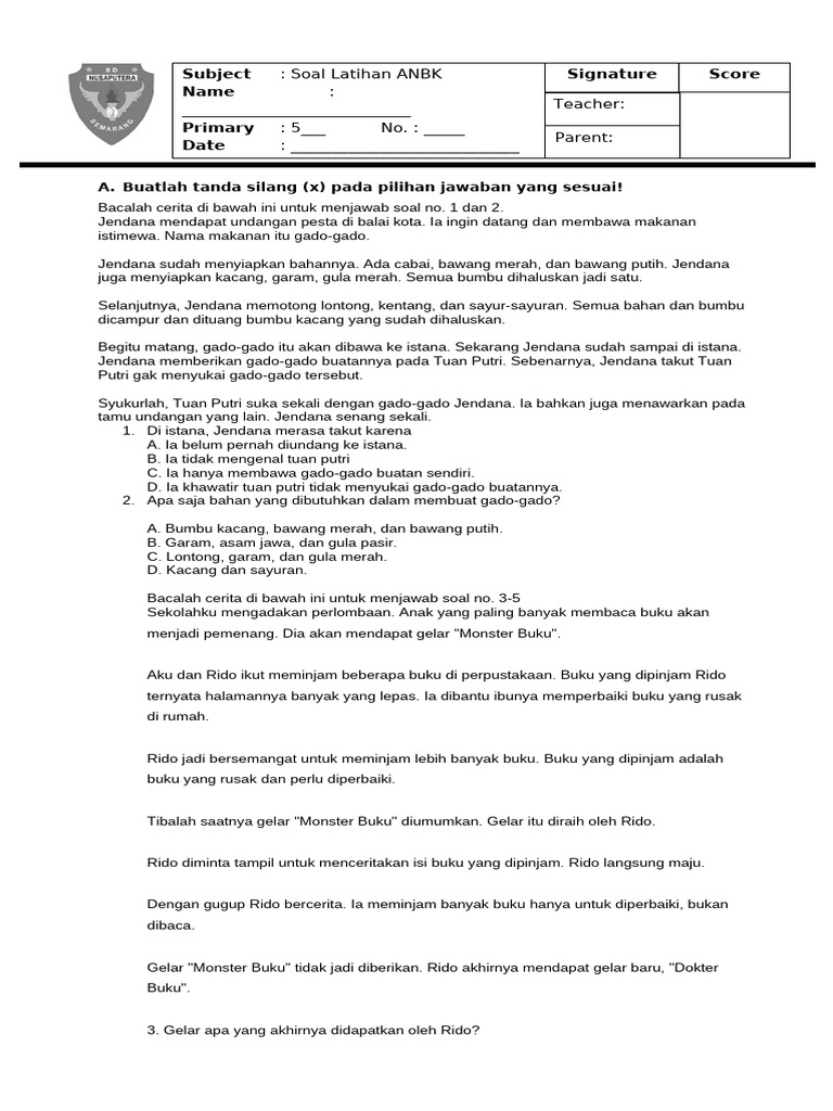 Latihan Soal Literasi | PDF