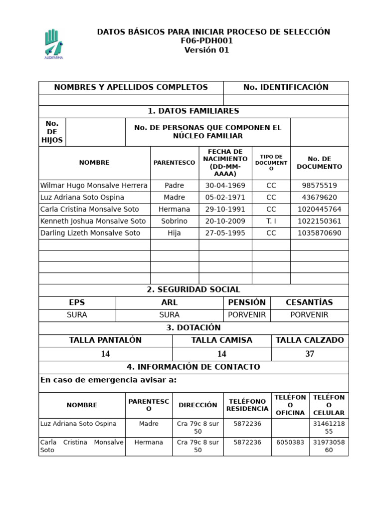 DATOS BASICOS HV (1) | PDF