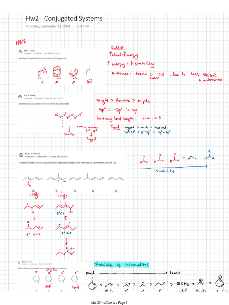 Conjugated Systems HW Notes | PDF