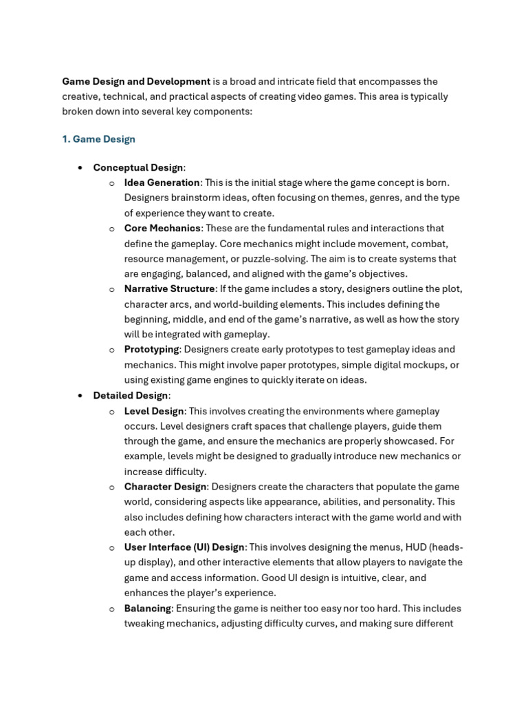 Game Design and Development | PDF
