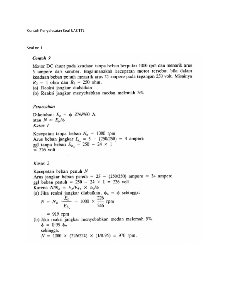 Contoh Penyelesaian Soal UAS TTL 2023-2024 | PDF