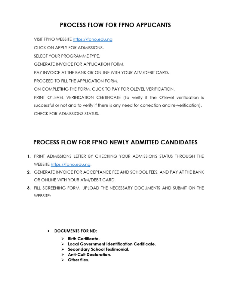1635422646process Flow For Fpno Applicants-5 | PDF