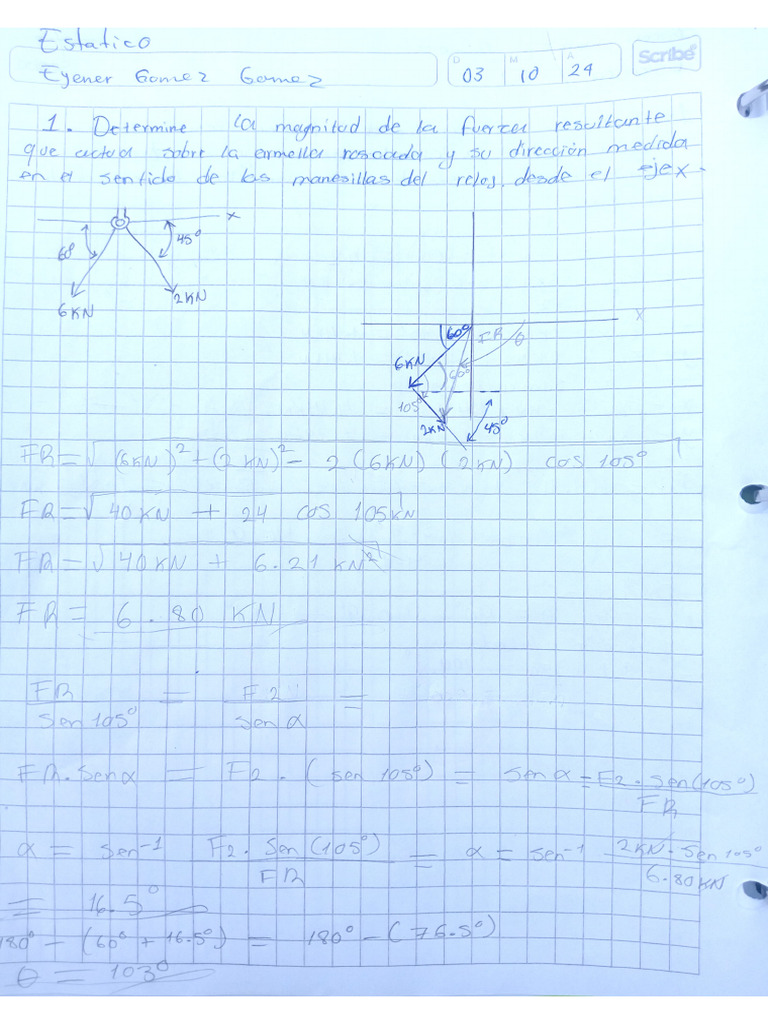 ESTÁTICA Ejercicio 1 | PDF