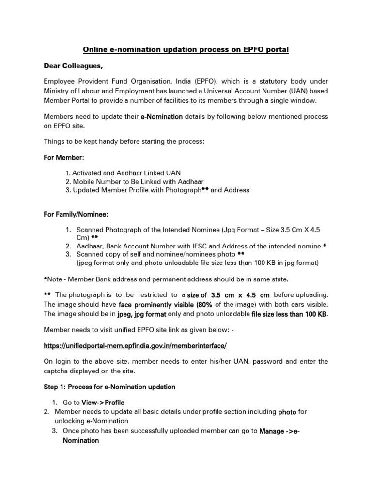 E-Nomination Update Process | PDF