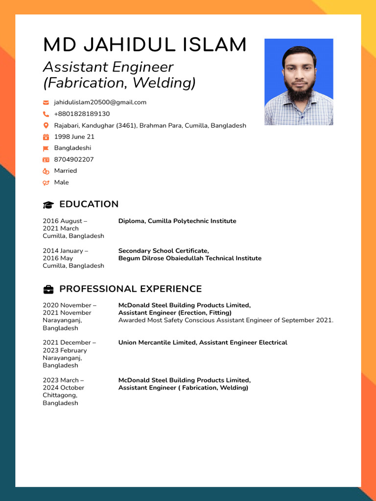 MD Jahidul Islam Flowcv Resume 20241007 | PDF