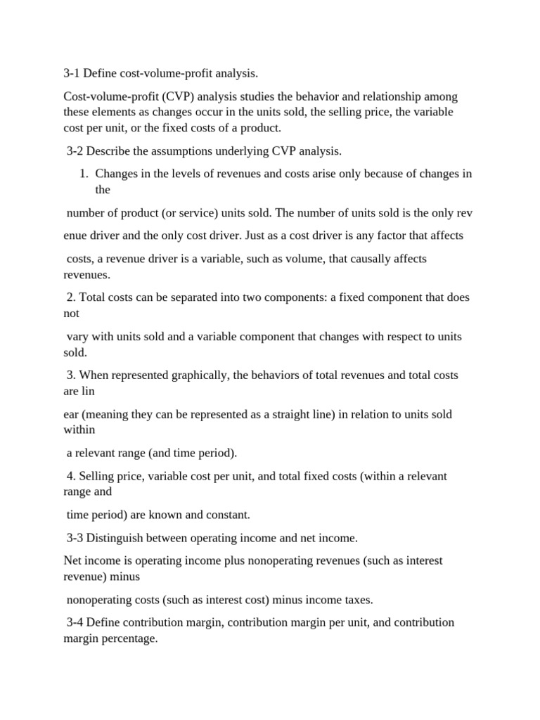 CVP Analysis | PDF
