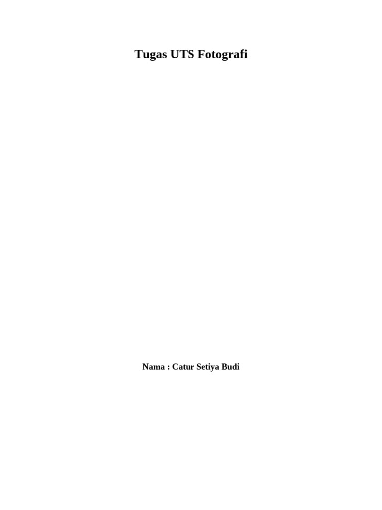 Tugas UTS Fotografi | PDF