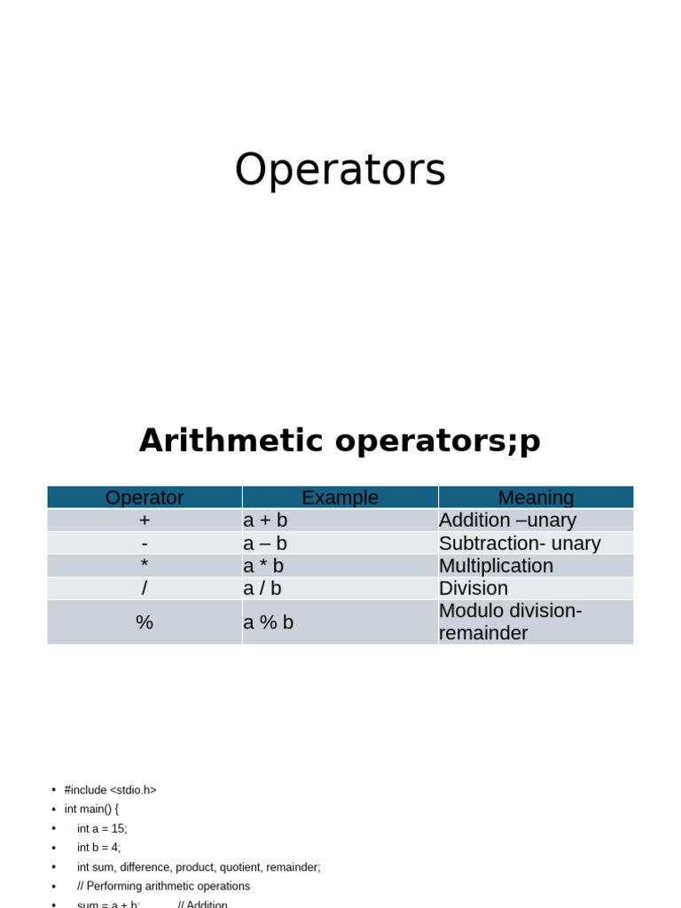Operators | PDF