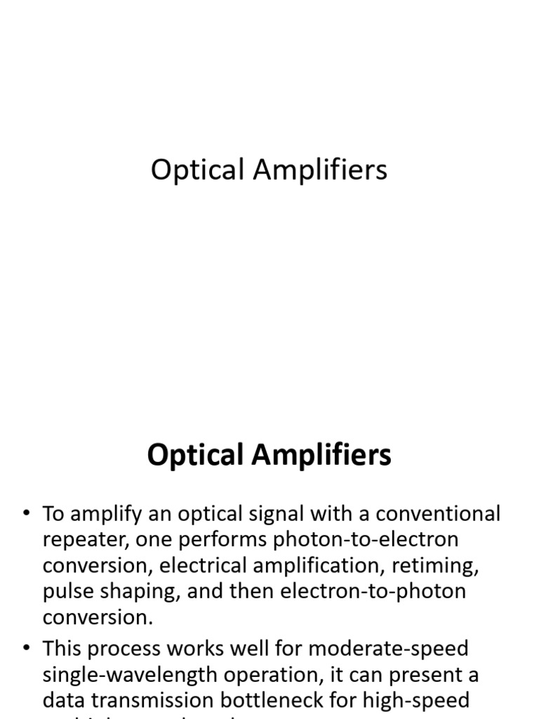 Optical Amplifiers | PDF