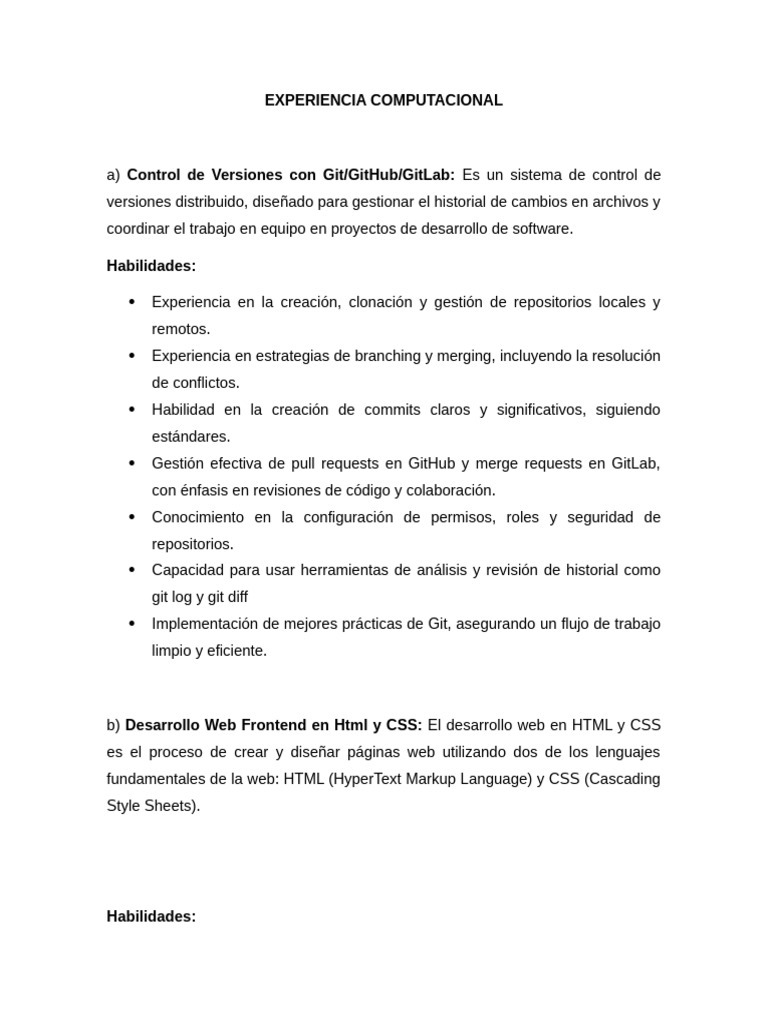 Habilidades Computacionales Detallado | PDF