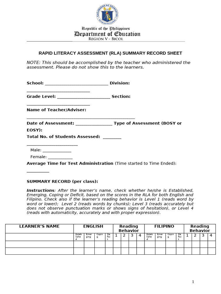 RLA-SUMMARY-RECORD-SHEET | PDF