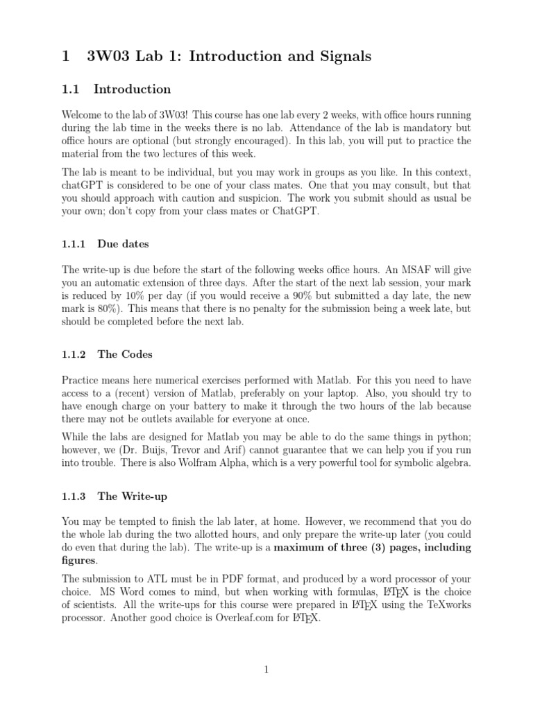 2024 3W03 Lab 1 Final | PDF