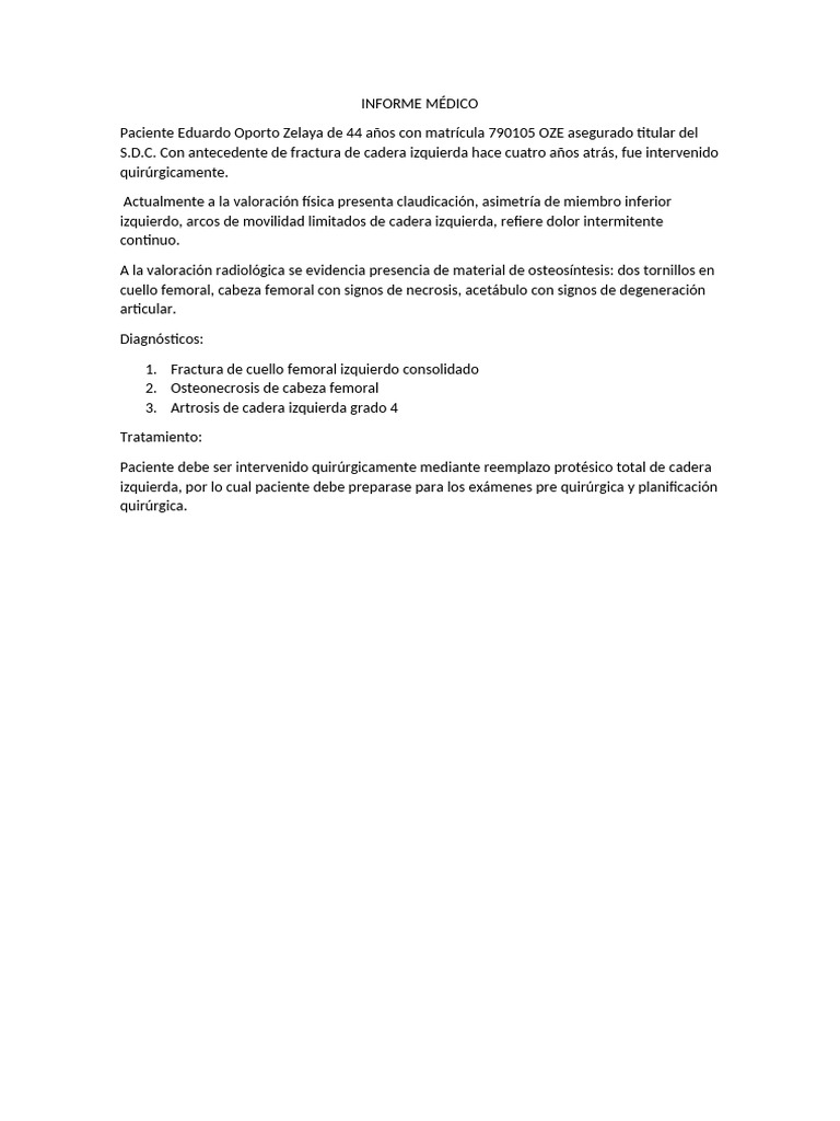 Informe Médico | PDF