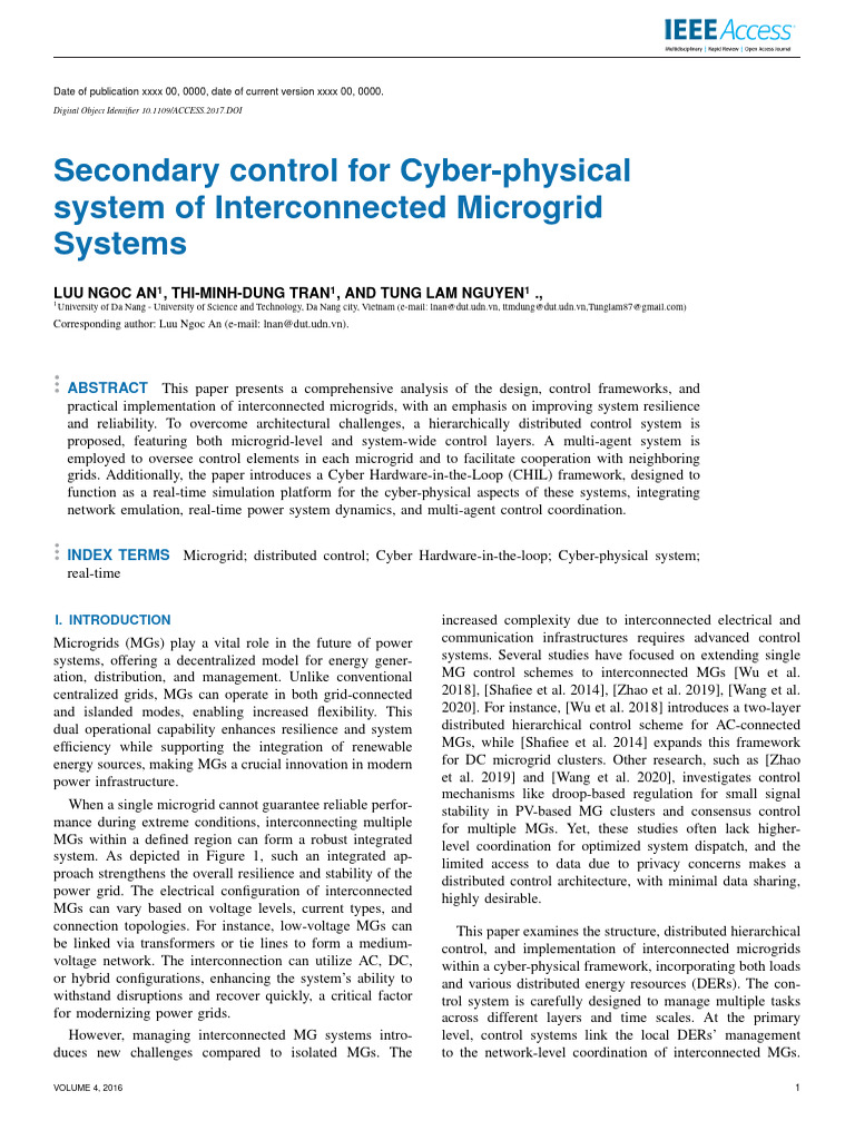 Secondary Control for Cyber Physical System of Interconnected Microgrid ...