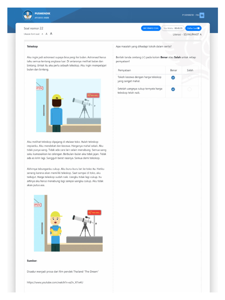 Screencapture Pusmendik Kemdikbud Go Id An Simulasi Akm Proses Tes 2023 ...