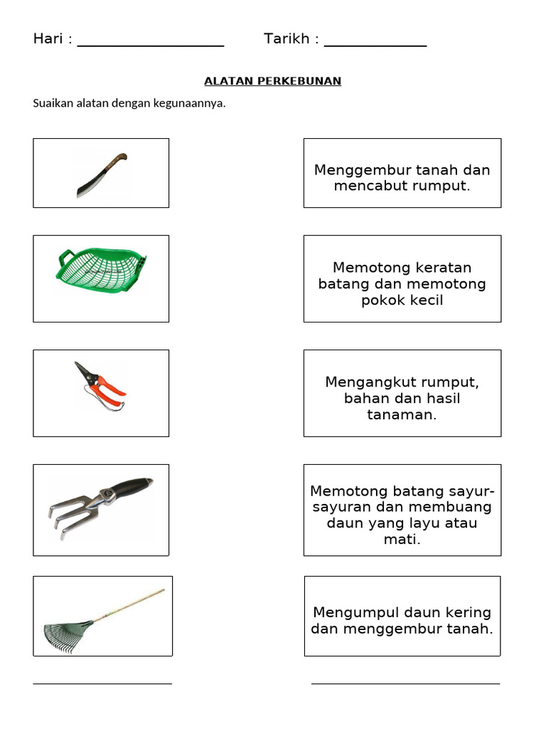 Kegunaan Alatan Perkebunan T4 | PDF