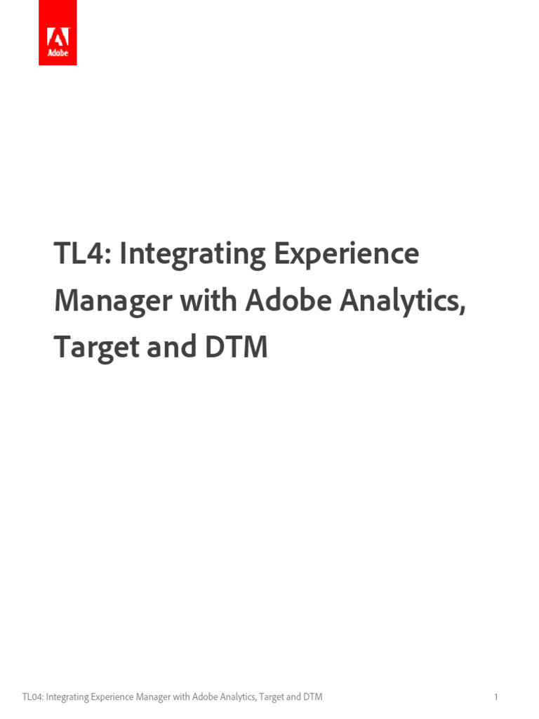 Integrating Experience Manager With Adobe Analytics, Target and DTM (PDFDrive) | PDF