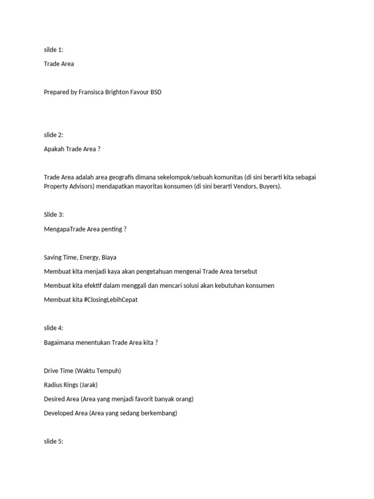 Script Trade Area | PDF