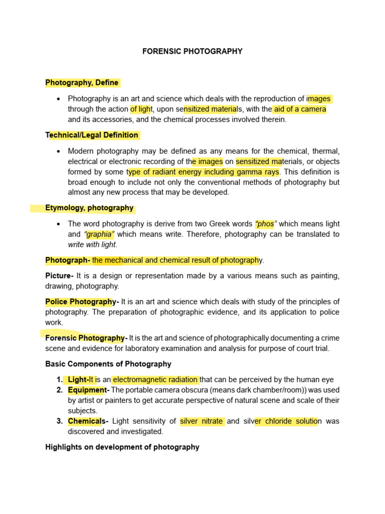 Forensic Photography Pointers | PDF