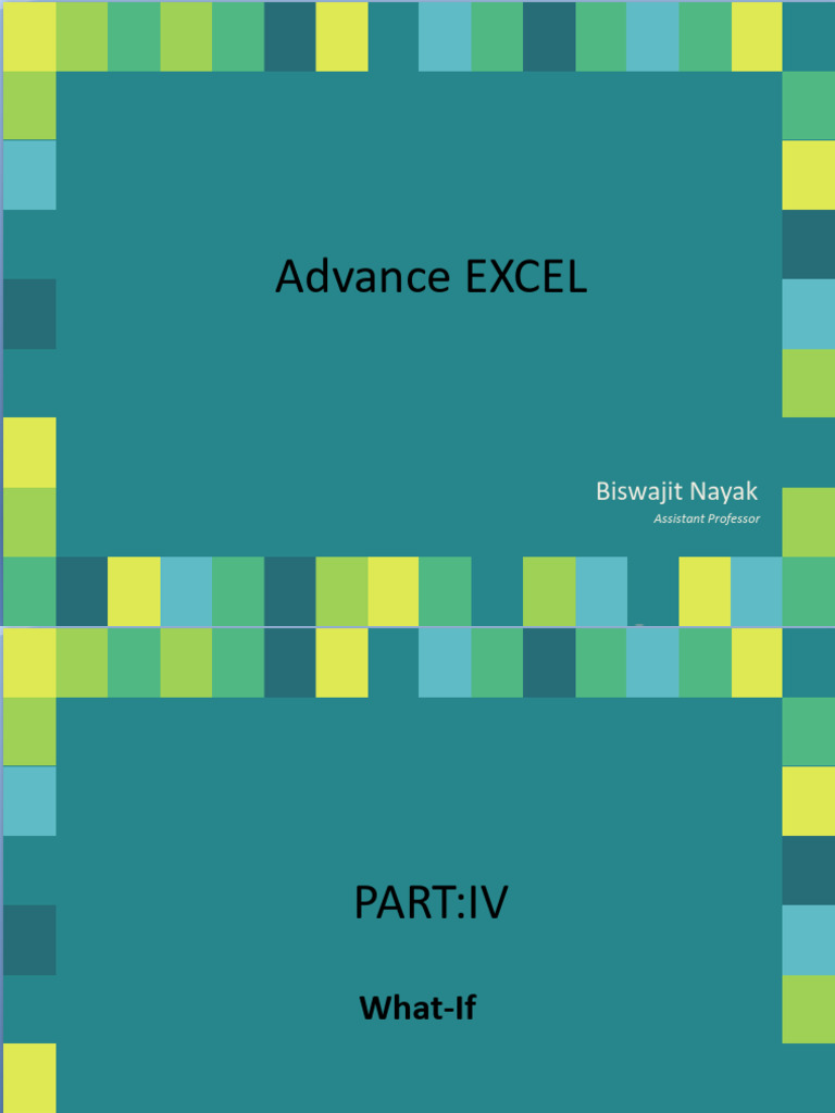 Advanced Excel IV | PDF
