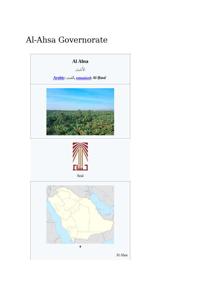 Al-Ahsa Governorate | PDF