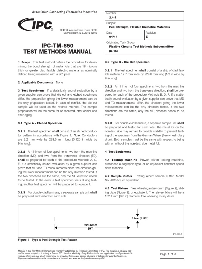 IPC-TM-650 Test Methods Manual: Shall | PDF