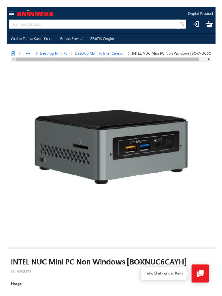 Jual INTEL NUC Mini PC Non Windows (BOXNUC6CAYH) - Bhinneka | PDF