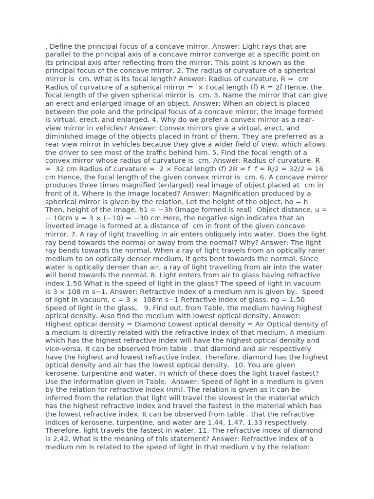 Define the principal focus of a concave mirror | PDF