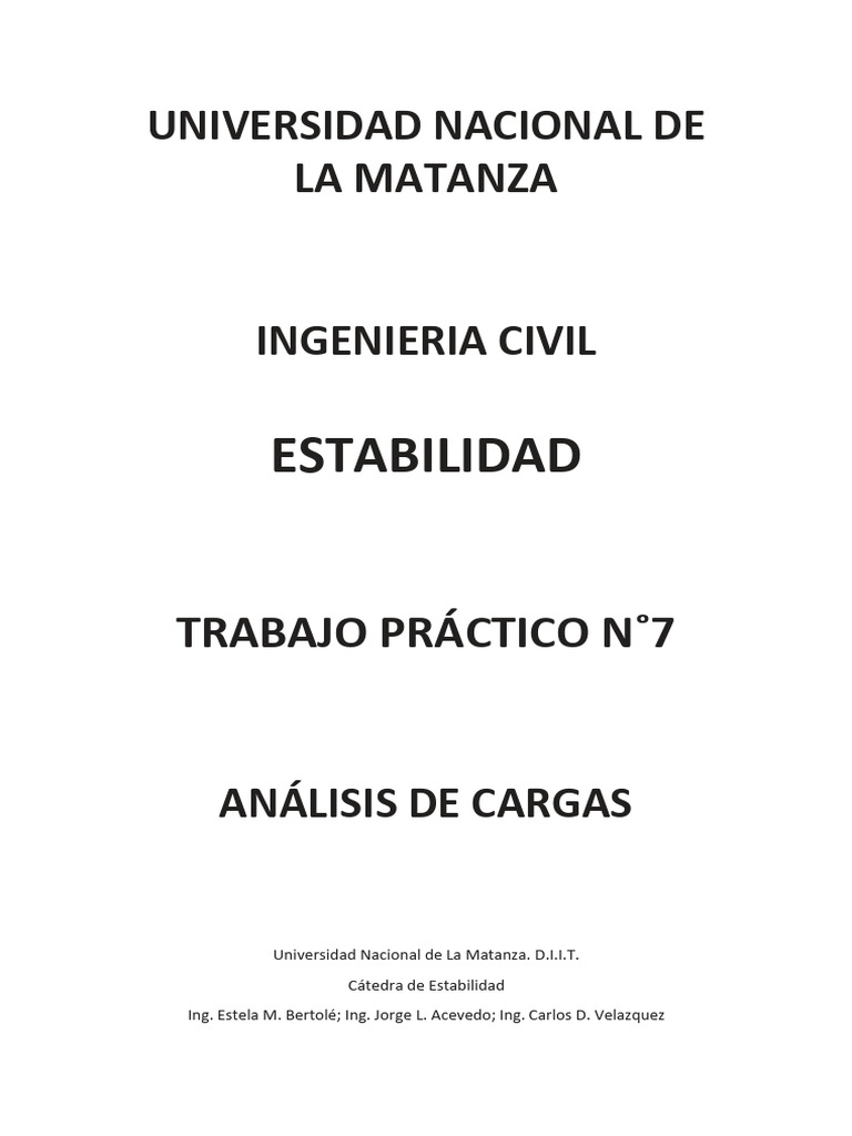 Tp 7 Analisis de Cargas Estabilidad | PDF